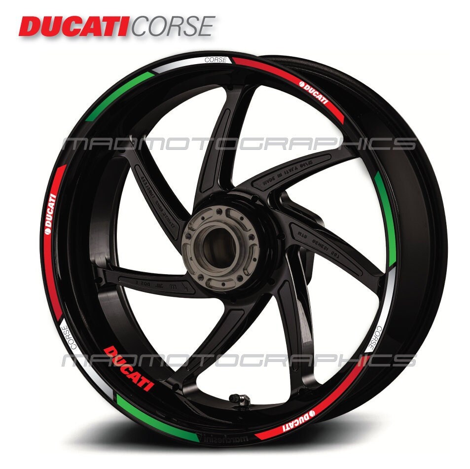 Ducati Corse motorcycle wheel decals Panigale Multistrada rim stickers ...