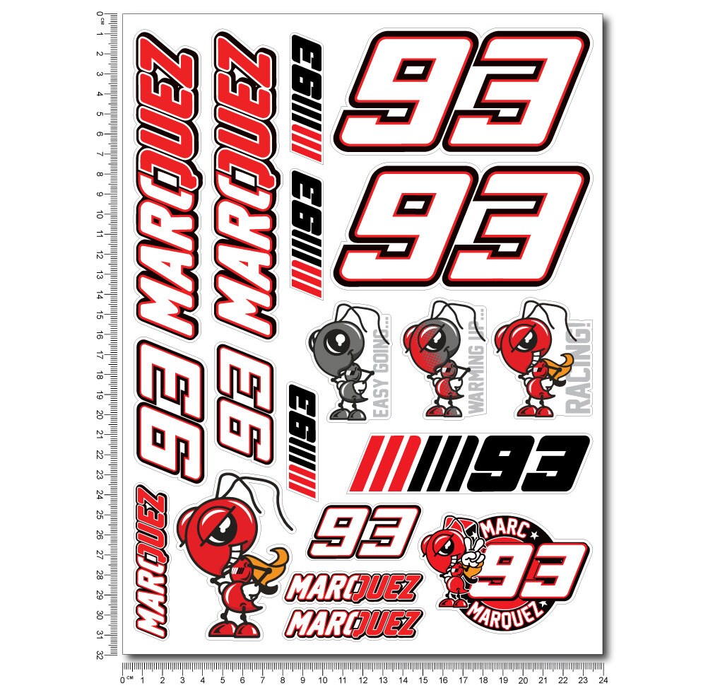 Marc Marquez 93 Motogp motorcycle stickers fairing tank helmet | Etsy