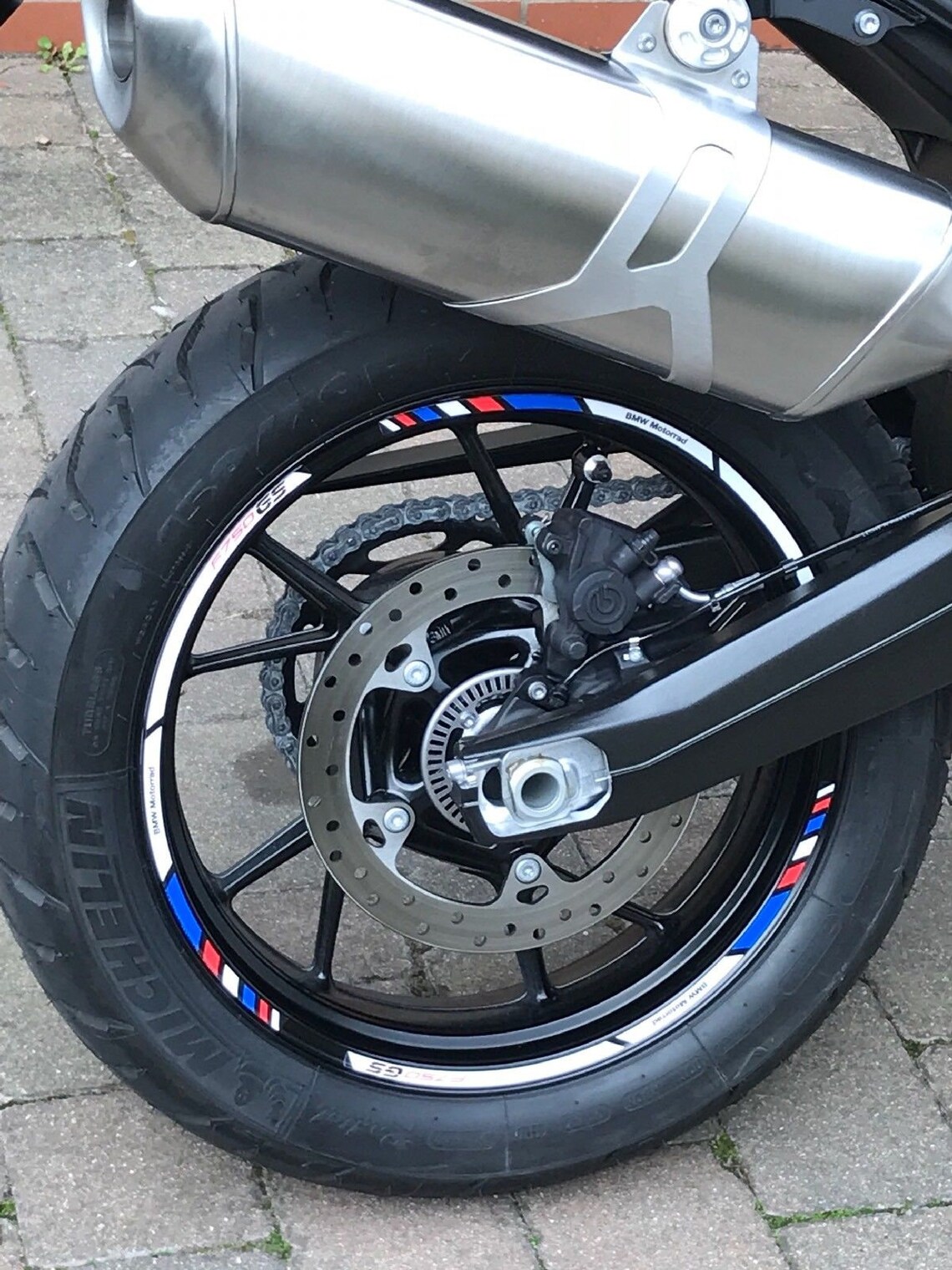 BMW f750GS motorcycle wheel stickers set decals rim stripes | Etsy