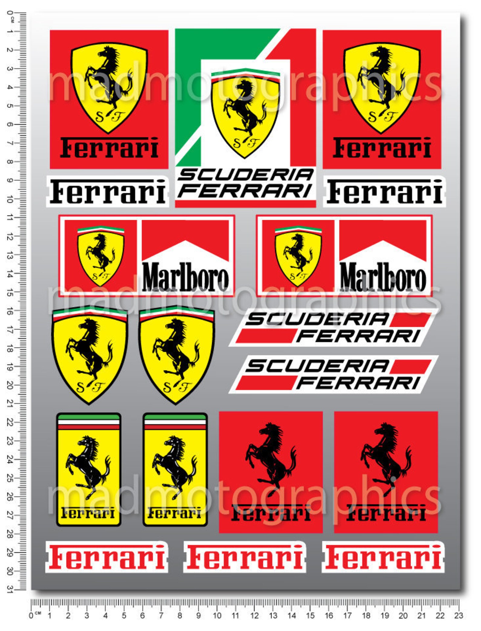 Scuderia Ferrari Auto Auto Race Aufkleber Karosserie | Etsy