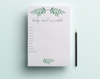 Baby Word Scramble Baby Shower Game Instant Download - Etsy