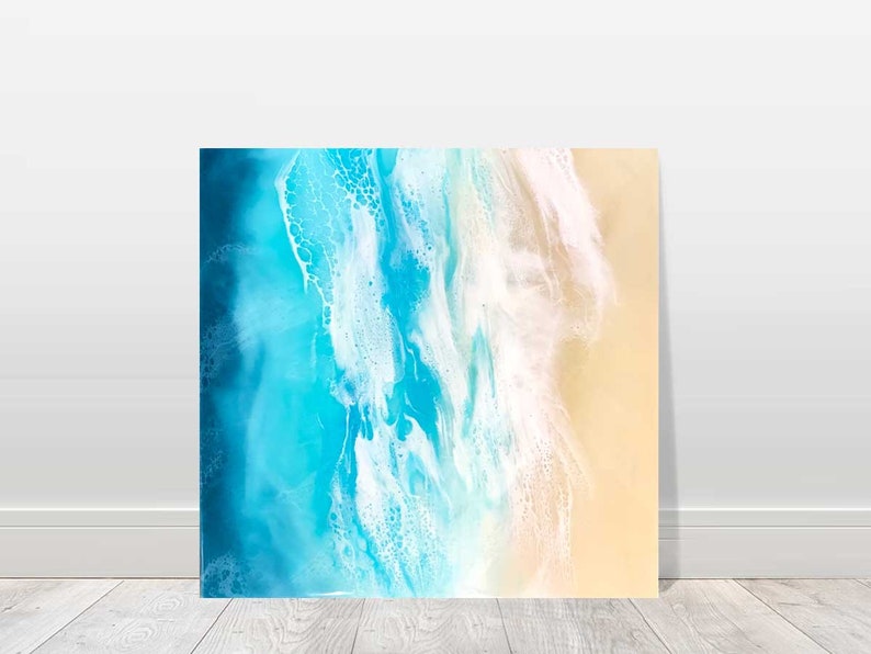 Resin Art Painting, Sunset Sunrise on the Beach, Ocean Seascape ...