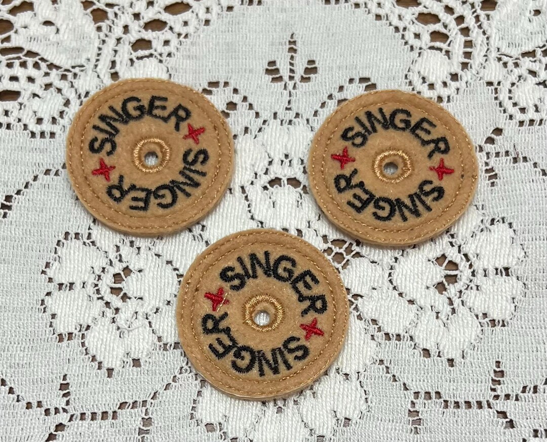 Vintage Singer Spool Caps, Tan, Featherweight or Vintage Sewing Machine ...