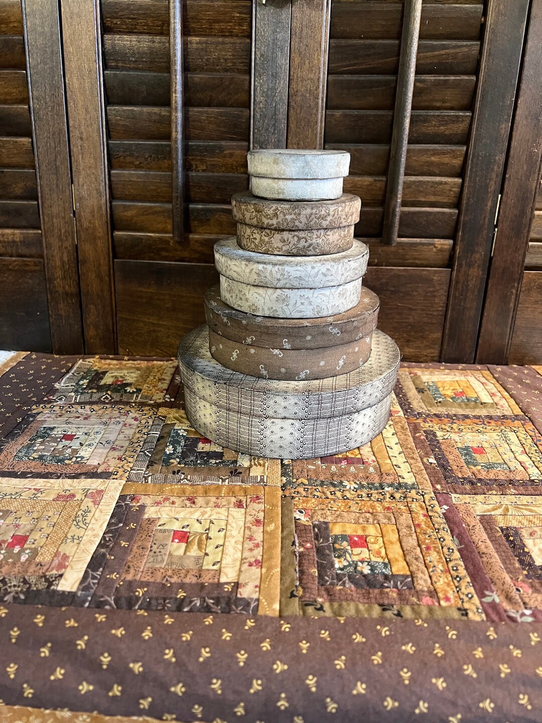 Pantry Boxes, Brown, Taupe, Beige, Civil War Reproduction Fabrics ...