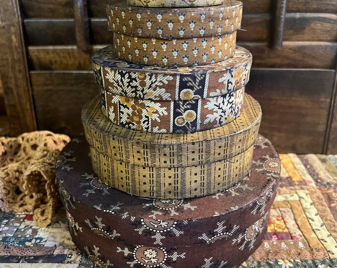 Pantry Boxes, Civil War Reproduction Fabrics, Black, Brown, Mustard ...