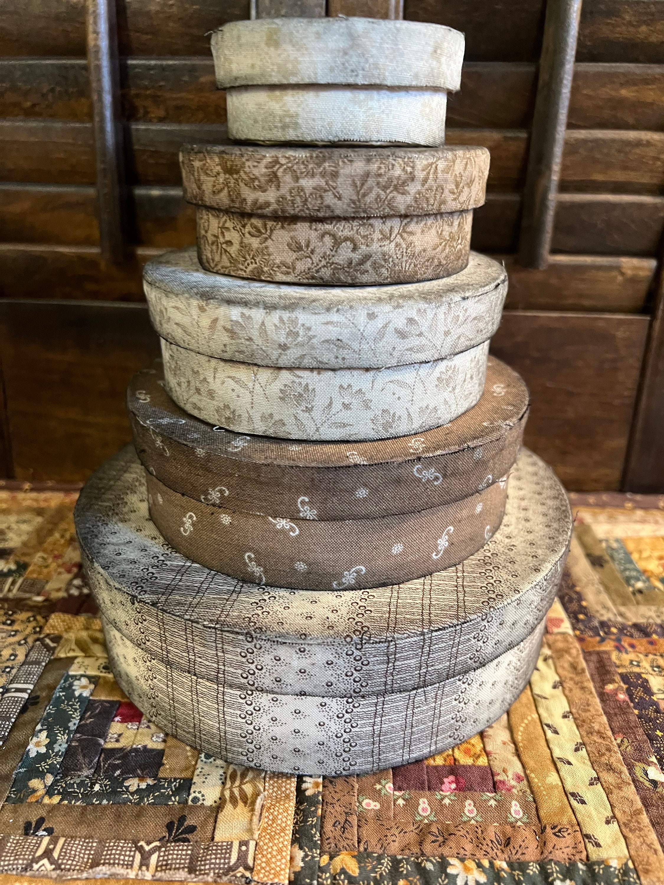 Pantry Boxes, Brown, Taupe, Beige, Civil War Reproduction Fabrics ...