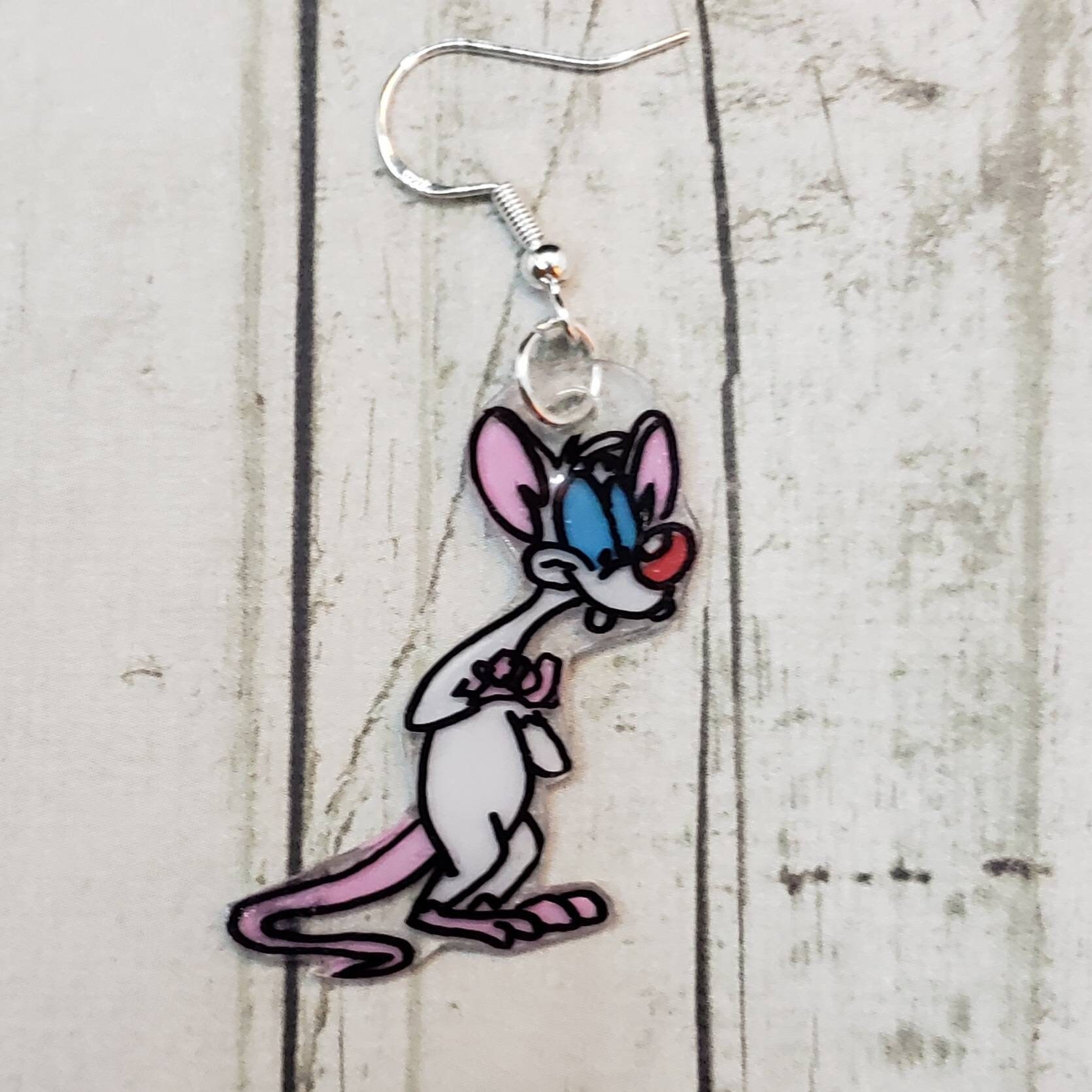 Pinky and the Brain Earrings. Shrinky Dink Earring Set. - Etsy