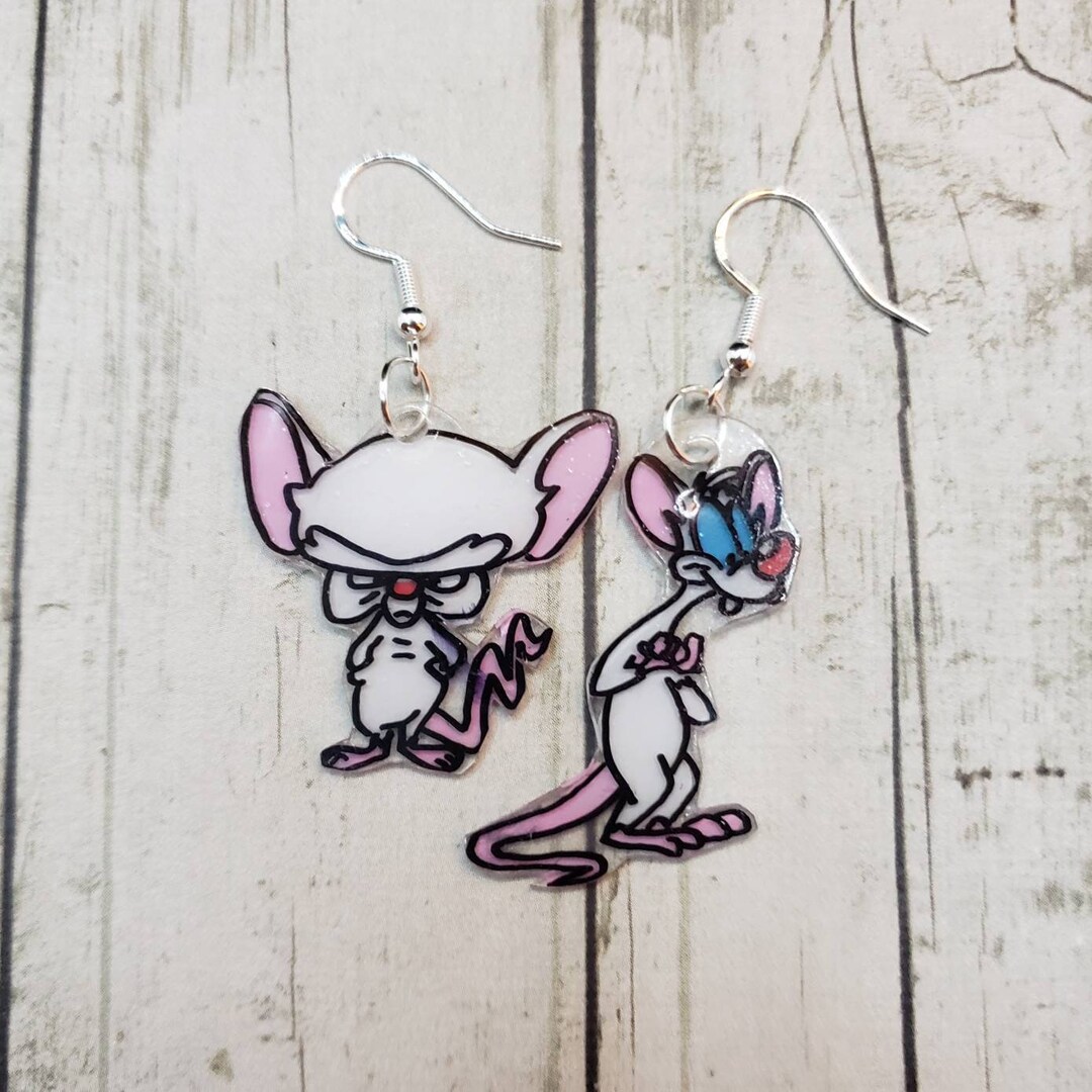 Pinky and the Brain Earrings. Shrinky Dink Earring Set. Cartoon ...