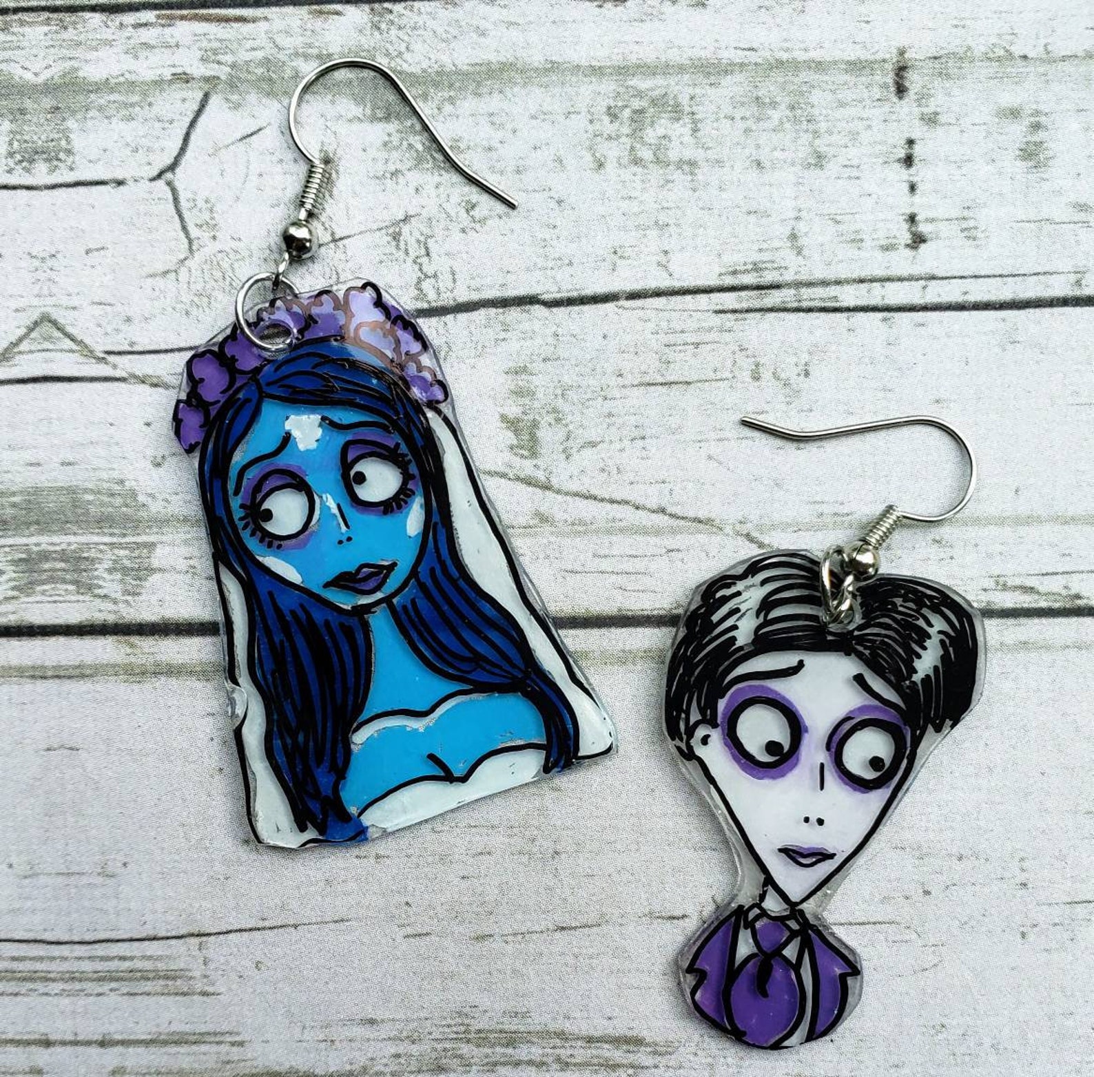 The Corpse Bride Earrings Set. Halloween Earrings. Victor and - Etsy