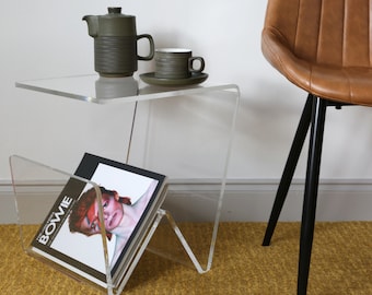 Clear Glass Effect Perspex ® Acrylic Side Table | - Etsy UK