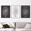 F1 Race Track Map - Large Poster Featuring All 24 Formula One Race ...
