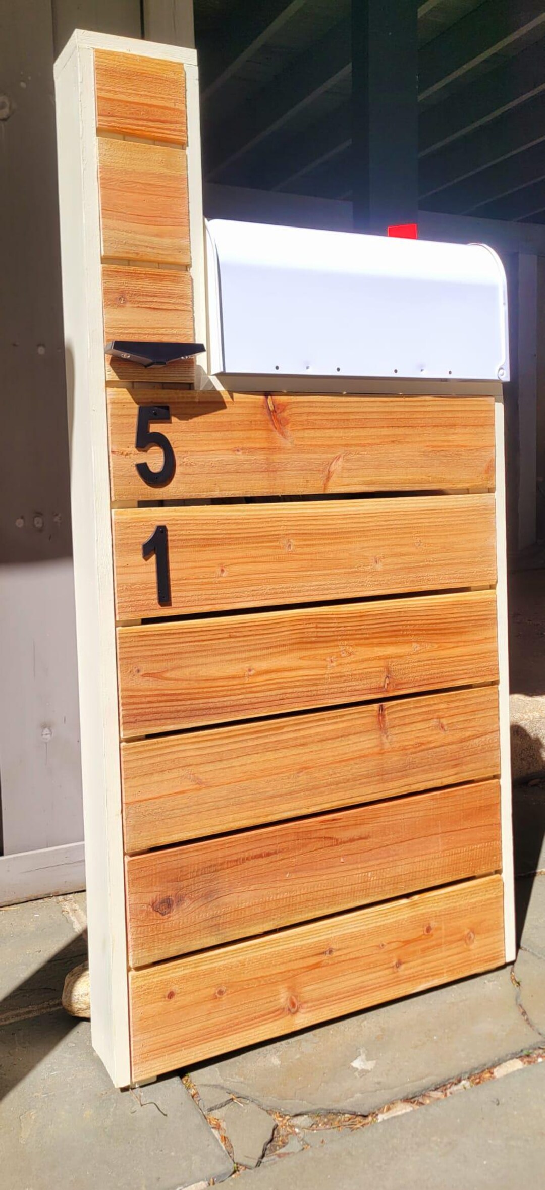 Cedar Mailbox Post W/beige Trim (handcrafted) FREE SHIPPING - Etsy