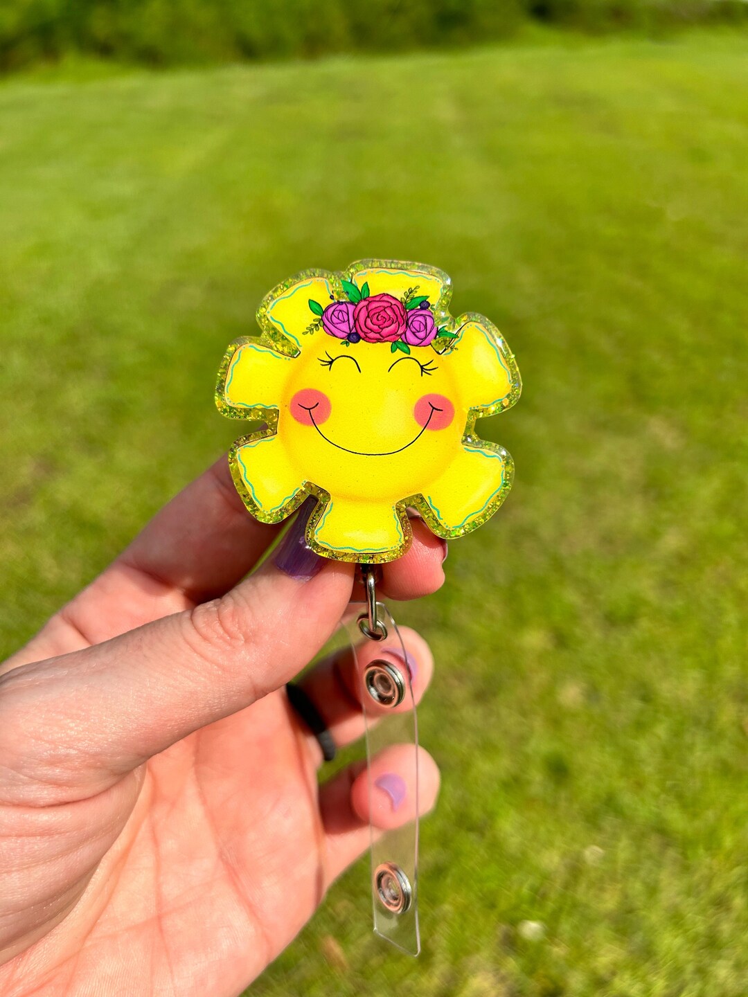 Sunshine Badge Reel,red Sun Badge Reel, Cute Badge Reel - Etsy