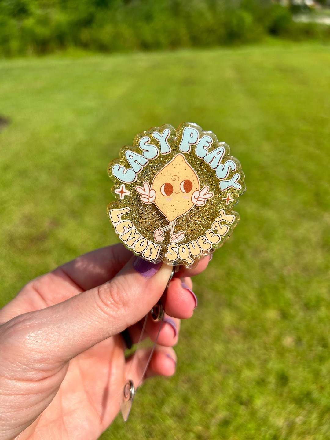 Easy Peasy Lemon Squeezy Nurse Badge Reel, Nurse Badge Reel, Cute Badge ...