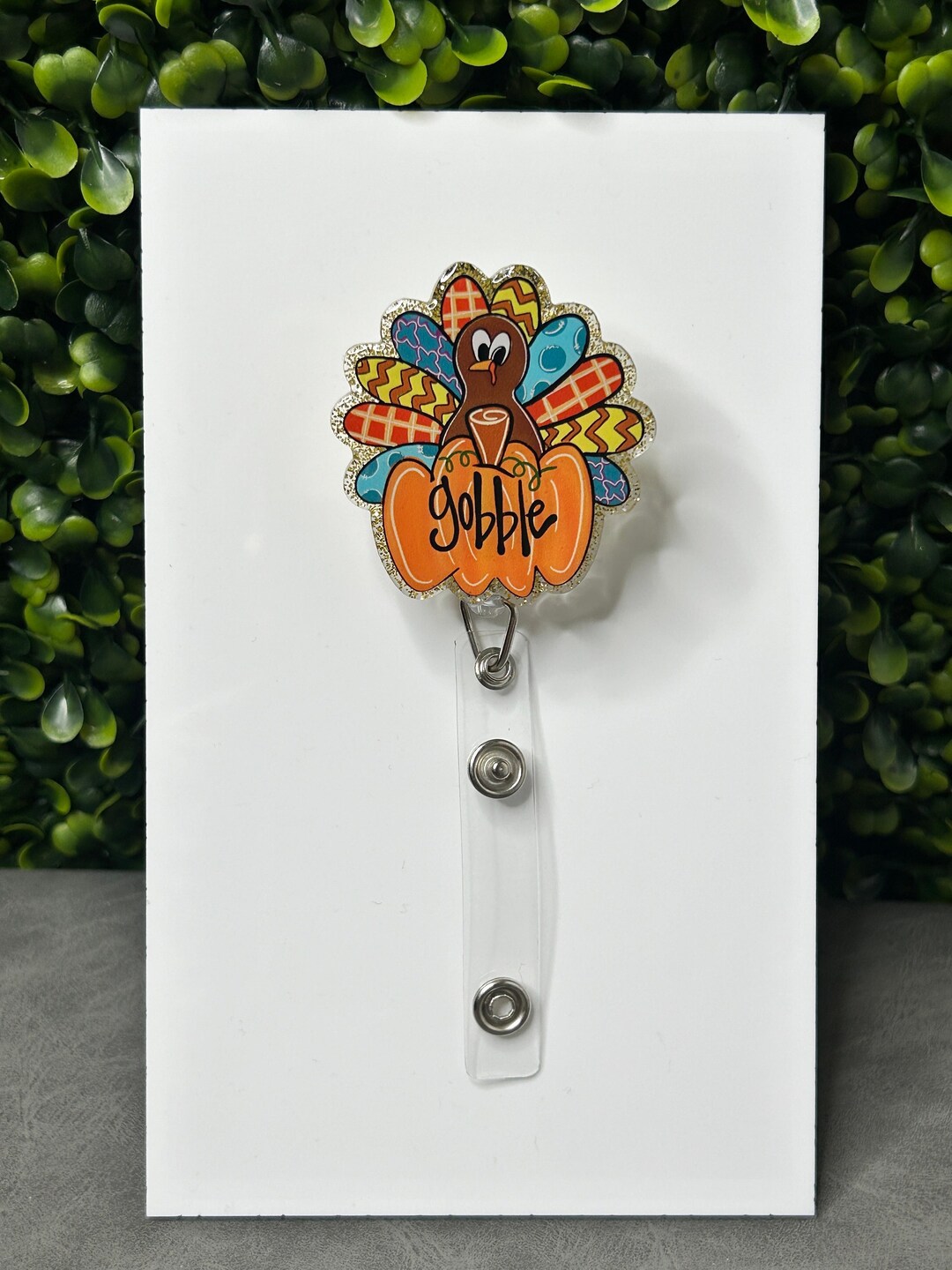 Thanksgiving Badge Reel, Turkey Badge Reel , Gobble Gobble Badge Reel ...