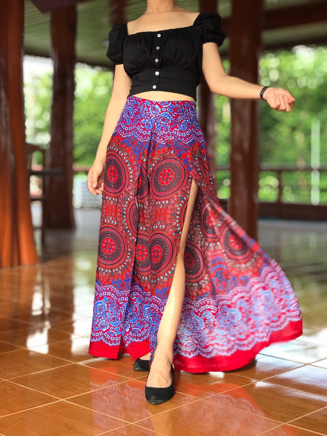 Festival Pants Women Womens High Slit Pants Womens Wide Leg - Etsy