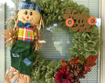 Scarecrow wreath | Etsy