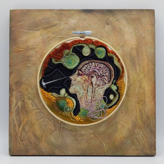 LOBOTOMY Embroidery Art Vintage Medical Illustration Original - Etsy