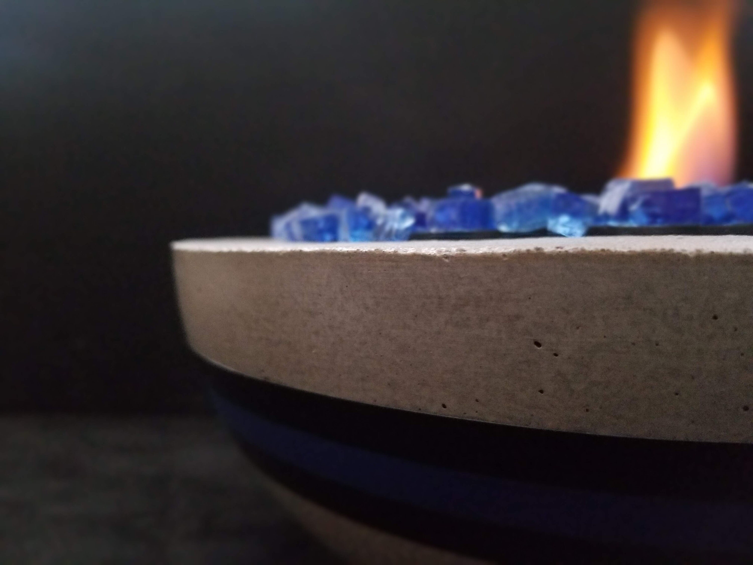 Thin Blue Line Tabletop Concrete Fire Bowl - Etsy
