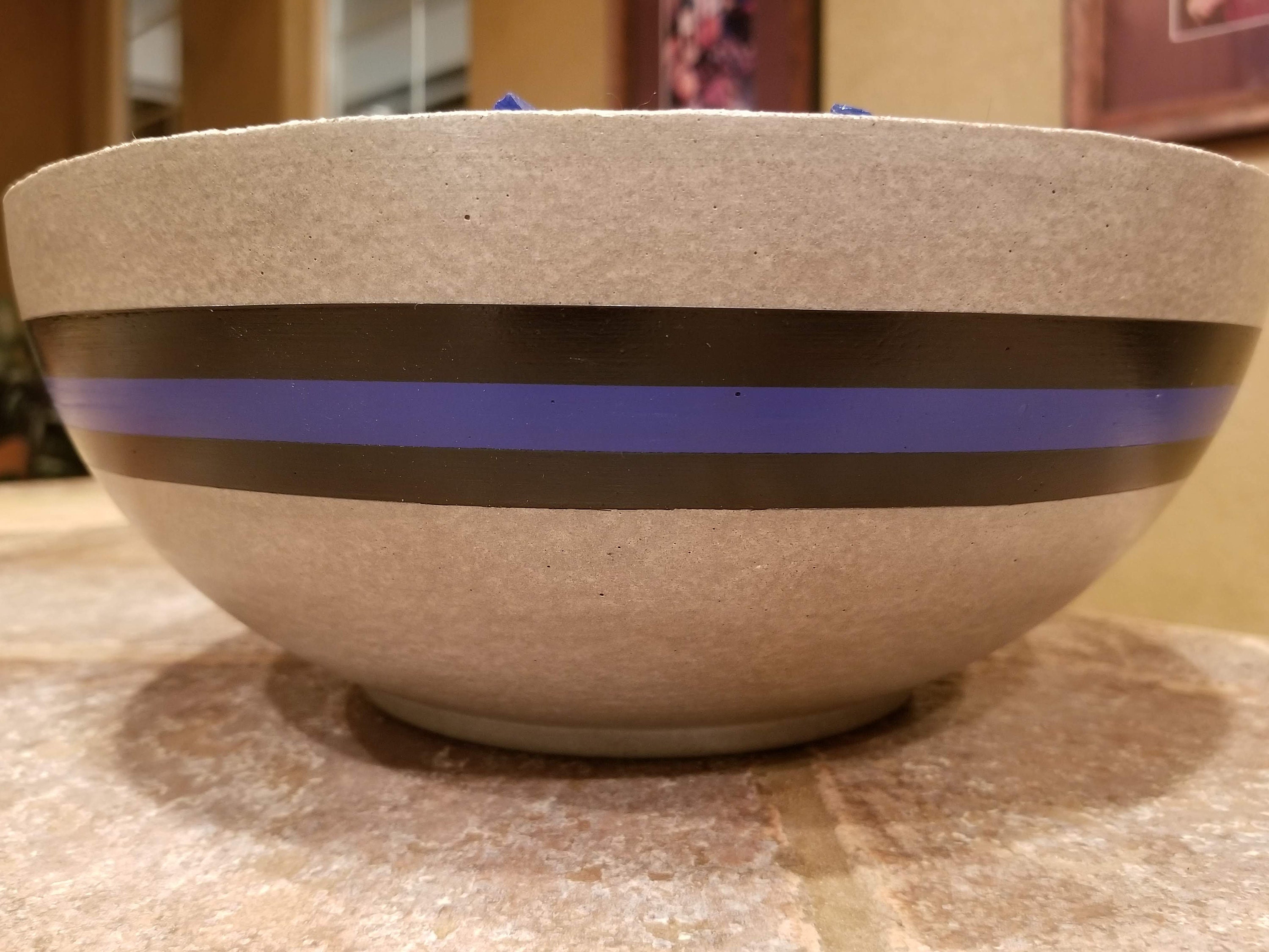 Thin Blue Line Tabletop Concrete Fire Bowl - Etsy