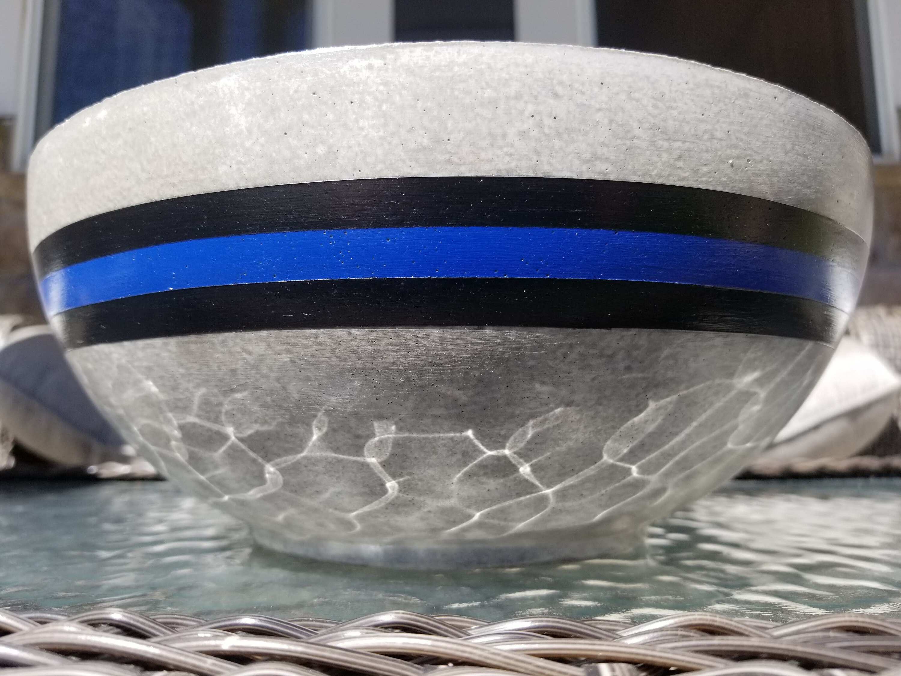 Thin Blue Line Tabletop Concrete Fire Bowl - Etsy