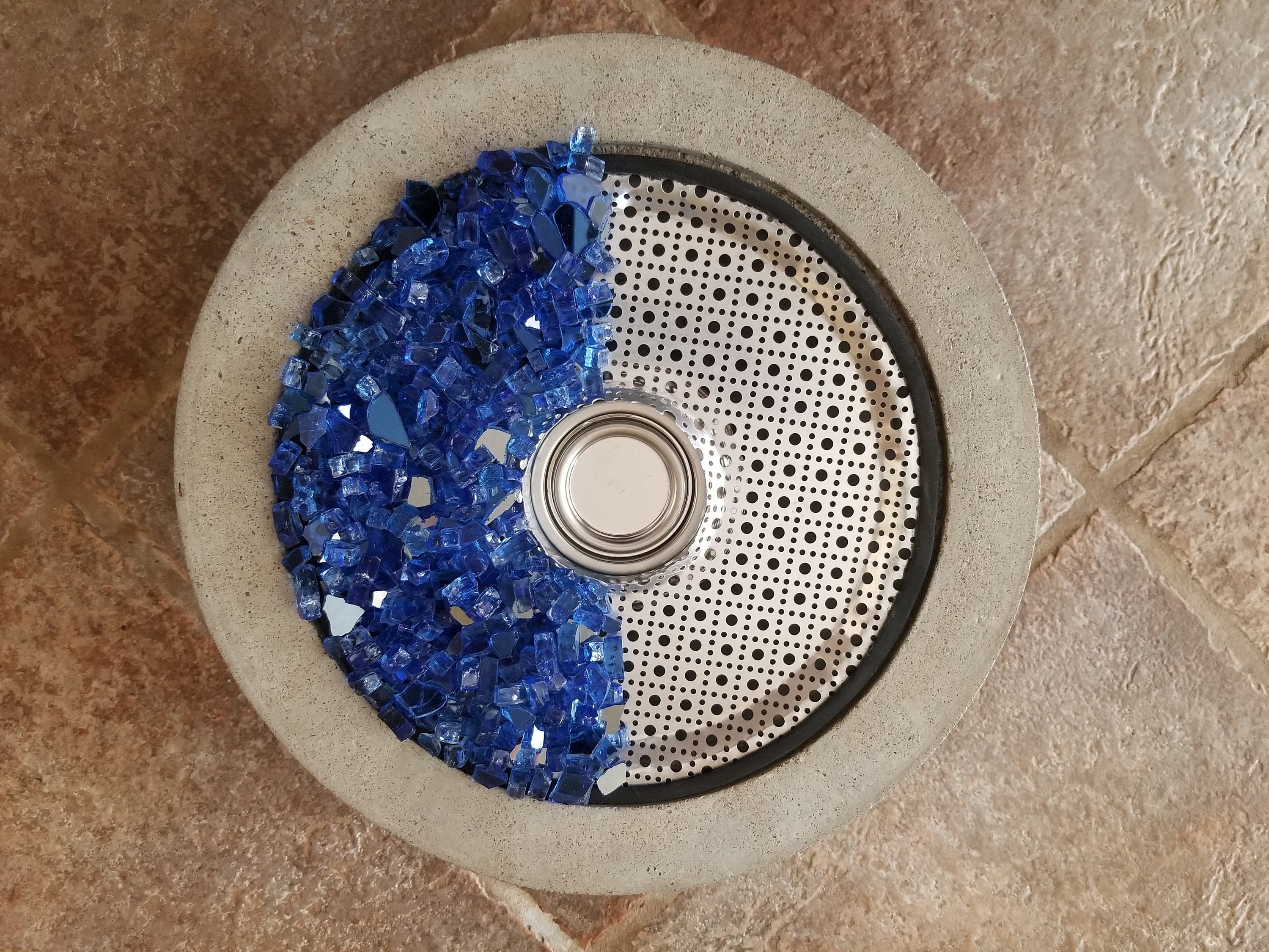 Thin Blue Line Tabletop Concrete Fire Bowl - Etsy