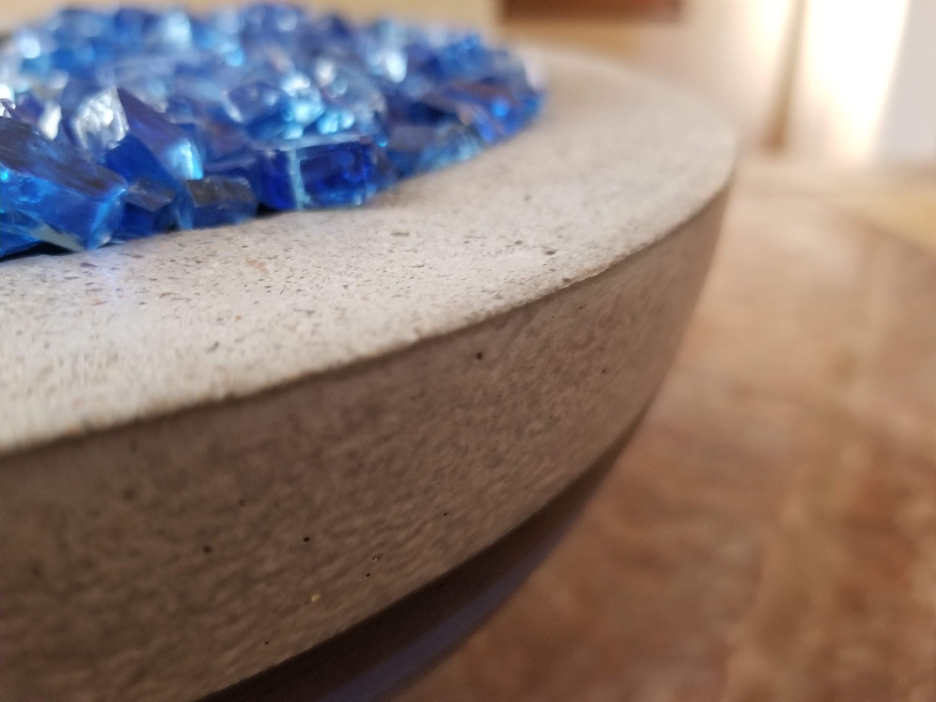 Thin Blue Line Tabletop Concrete Fire Bowl - Etsy