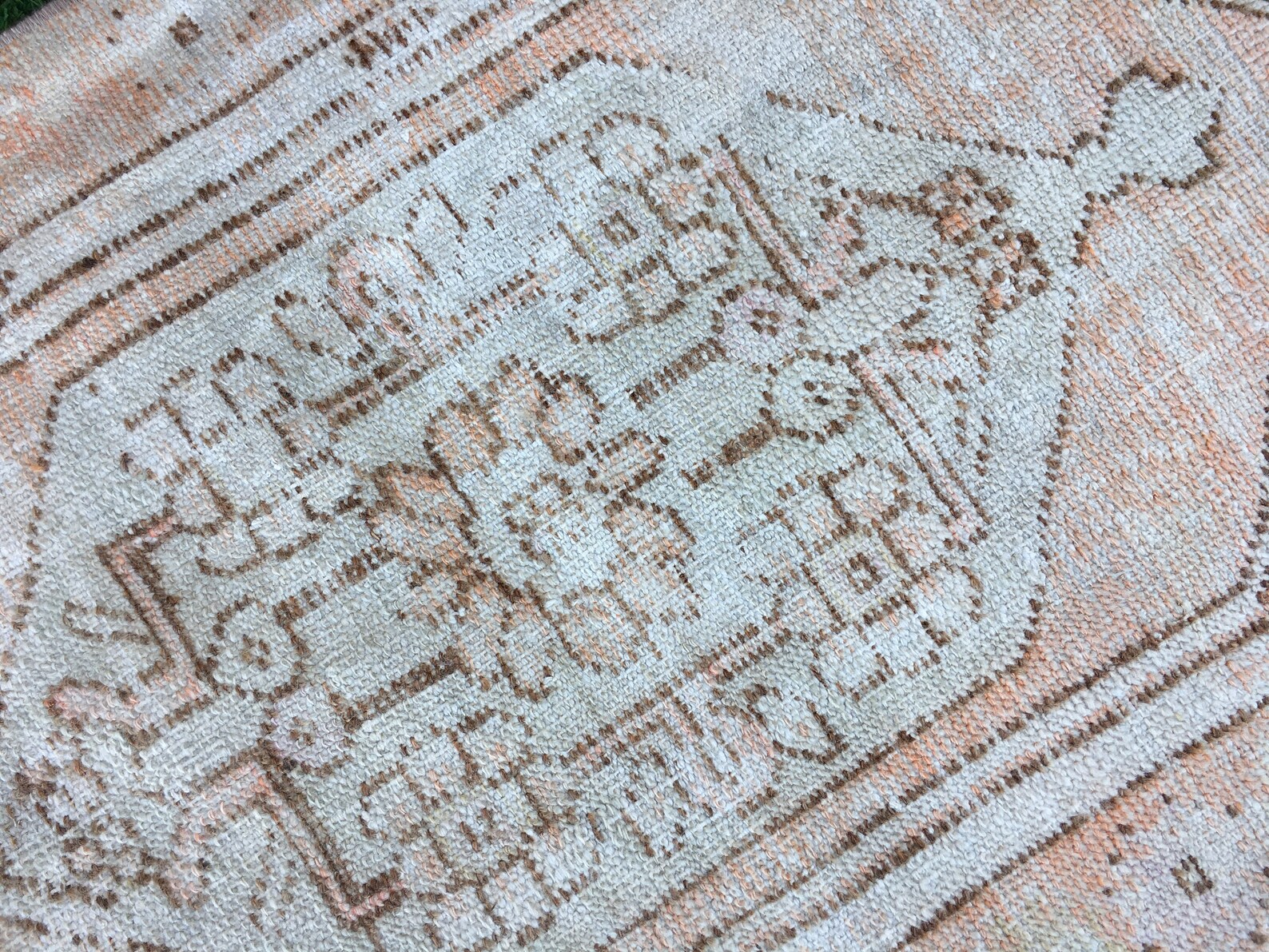 Vintage Turkish Oushak Rug,pale Colors Worn Low Pile Small Oushak Rug ...