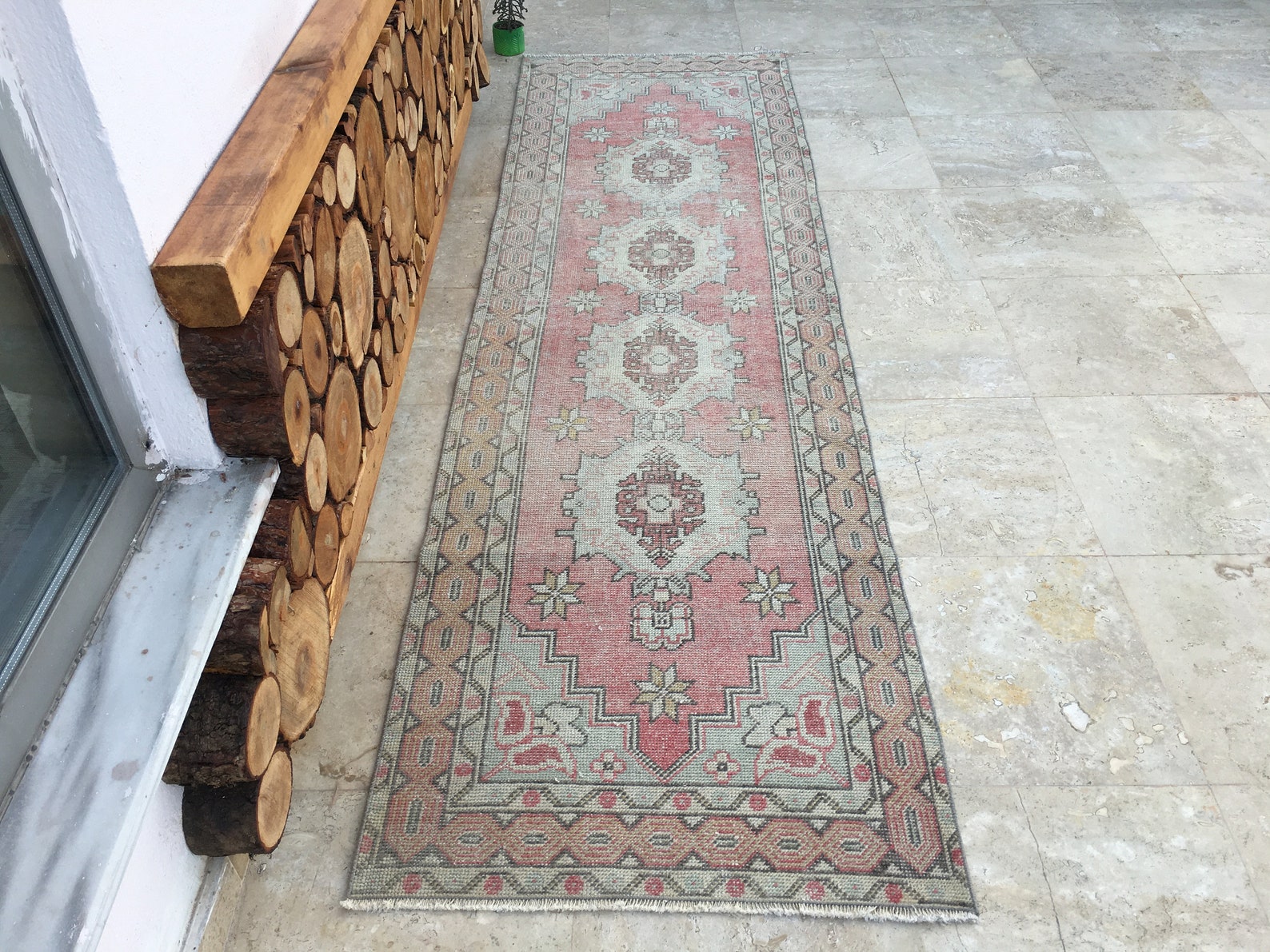 Vintage Rug Runner, Distressed Runner 210x99, Oushak Rug Runner ...