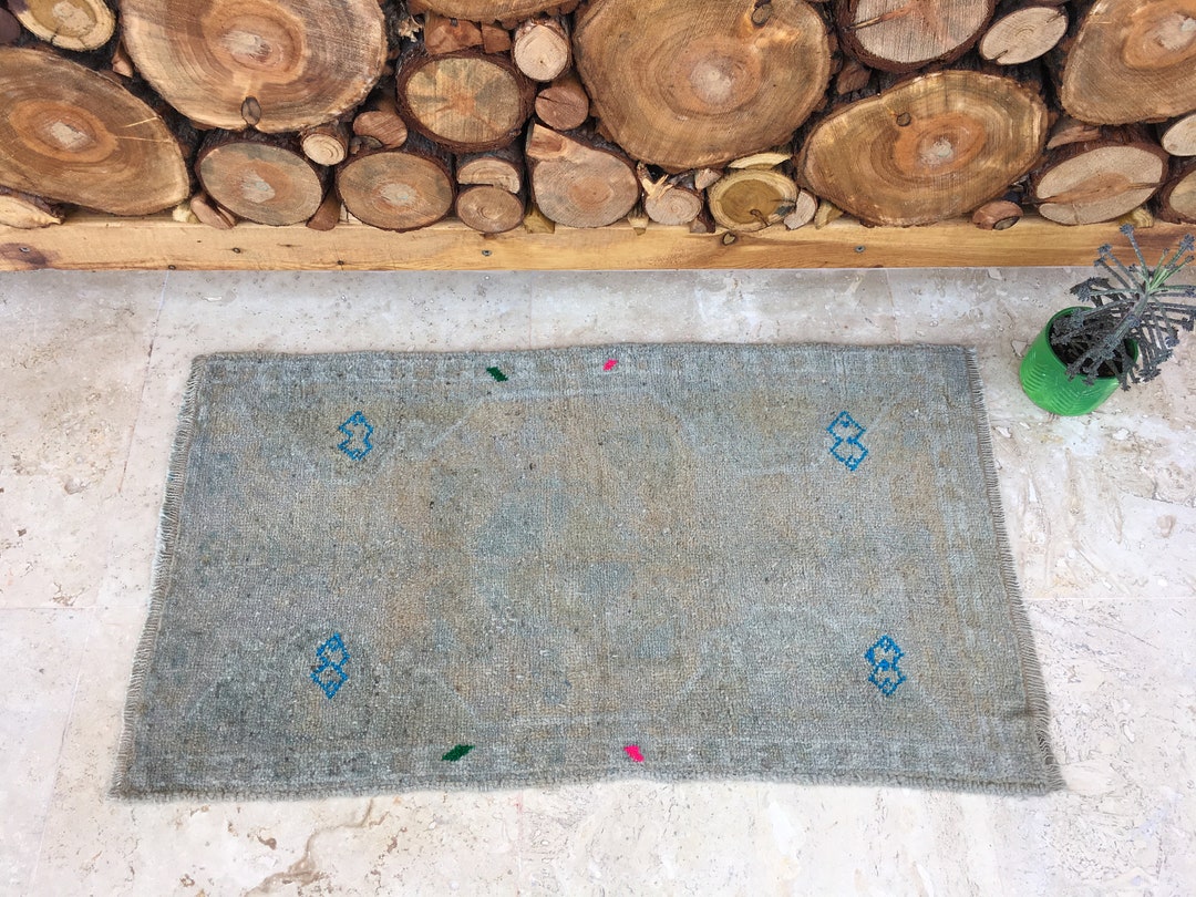 Turkish Door Mat Rug,vintage Turkish Small Rug,oushak Mat Rug,bath Mat ...