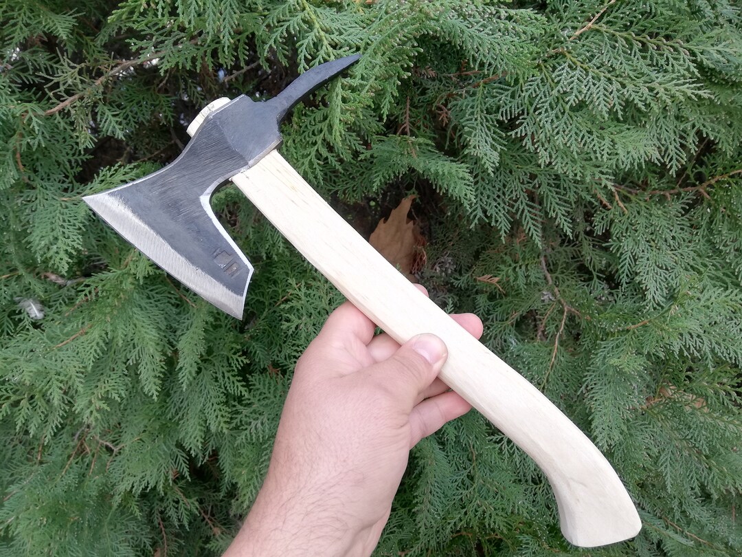 Hand Forged Bearded Axe: Camping, Hiking, and Bushcraft Tool - Etsy