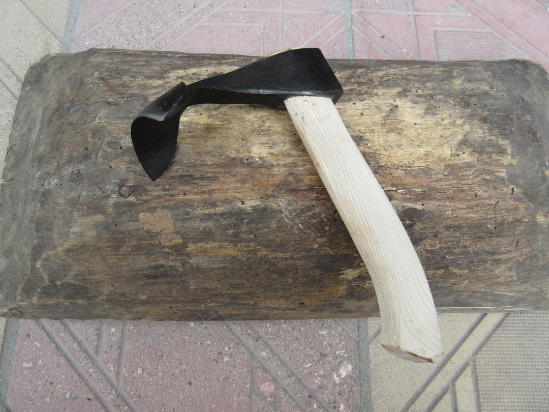 Handmade Forged Steel Adze: Wood Carving Tool, Acacia Handle - Etsy