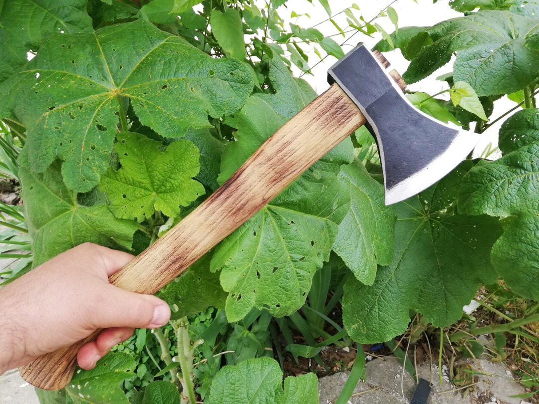 Handmade Forged Viking Bearded Axe: Steel Throwing Hatchet, Bushcraft ...