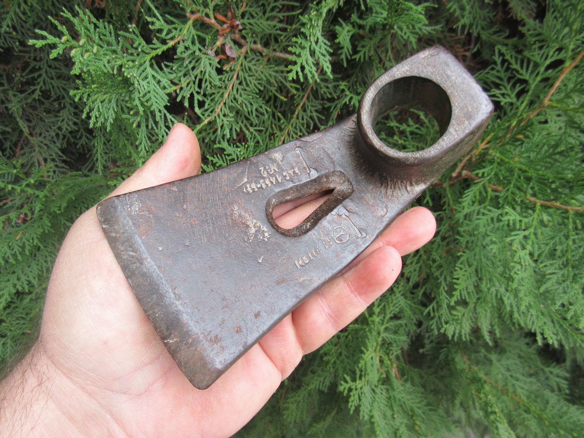 Vtg Old Communist Era Forged Steel Straight Adze Claw Hammer & Nail ...