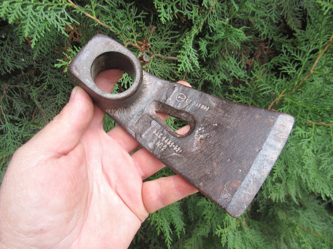 Vtg Old Communist Era Forged Steel Straight Adze Claw Hammer & Nail ...