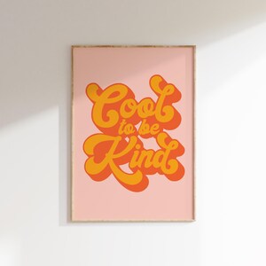 Cool to Be Kind Kids Print, 70s Style Inspired Wall Art, Christian ...
