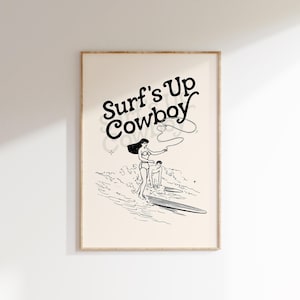 Apartment Prints Western | Surfs up Cowboy Print, Surfing Poster ...