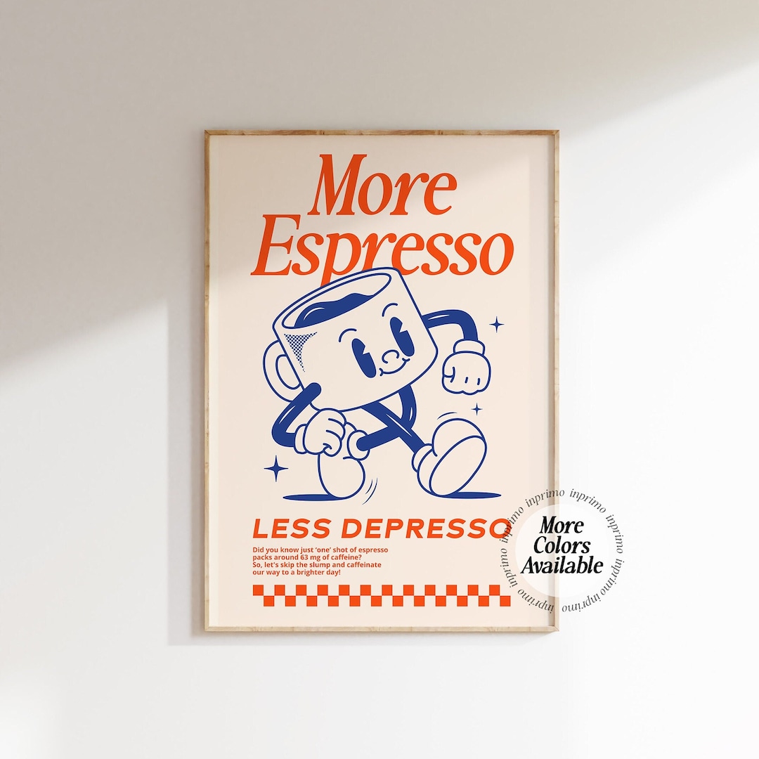 More Espresso Less Depresso Wall Art, Coffee Quote Wall Art, Coffee ...