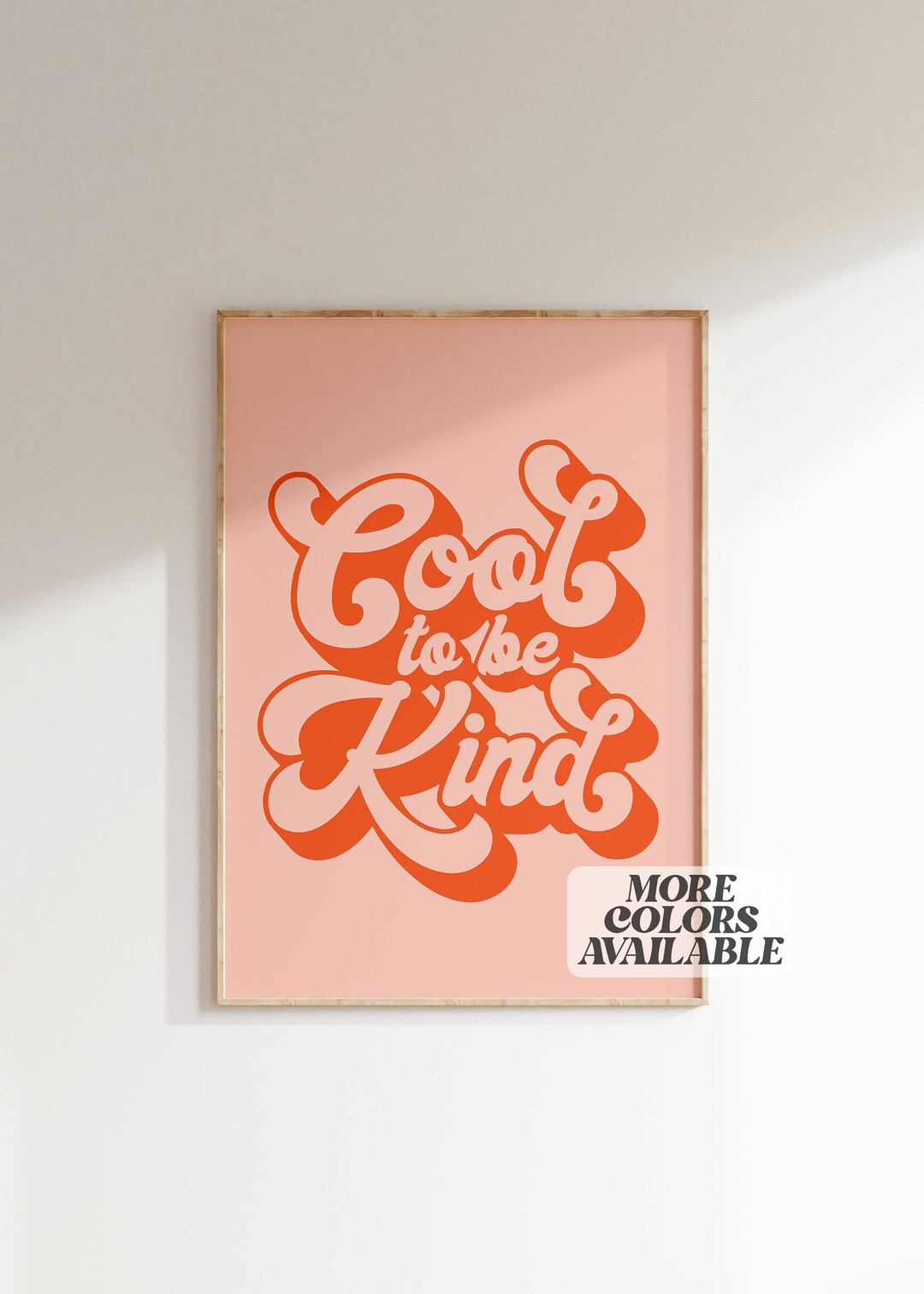 Cool to Be Kind, Printable Wall Art, 70s Art Print, 70s Poster, Wall ...