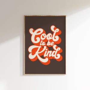 Cool to Be Kind Kids Print, 70s Style Inspired Wall Art, Christian ...