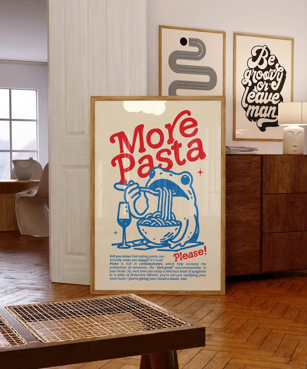 More Pasta Print, Eating Pasta Art, Pasta Fork Art, Pasta Kitchen Decor ...