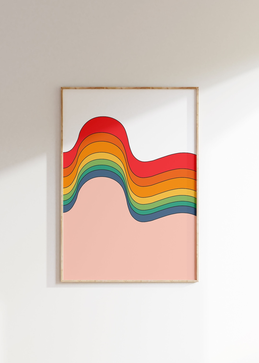 70s Art Print, Trendy Wall Art, 70s Poster, Wall Prints Trendy, Rainbow ...