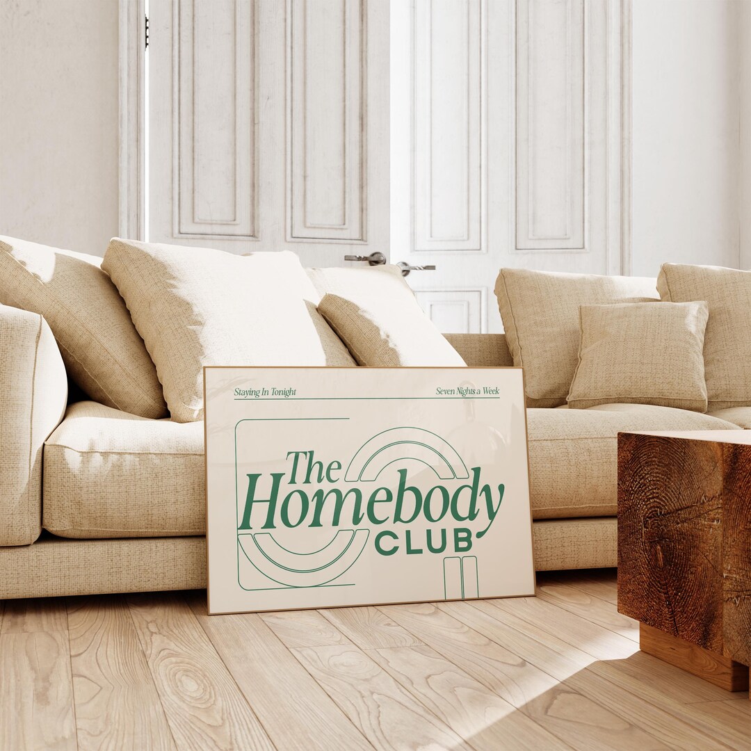 Horizontal Apartment Wall Art Decor the Homebody Club Print Retro ...