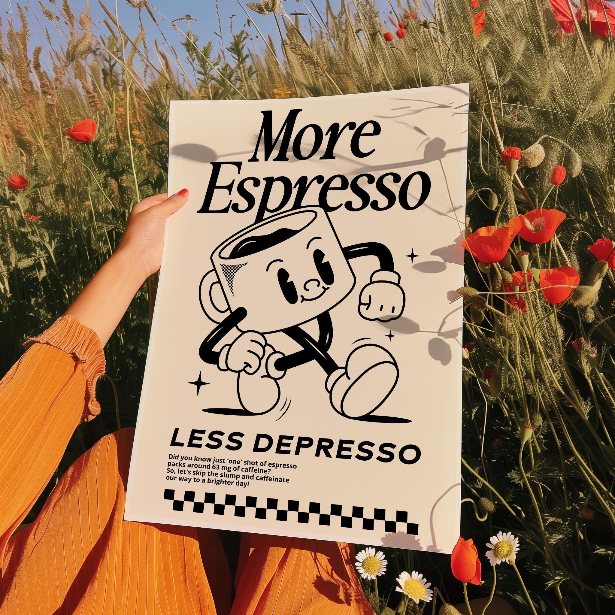 Coffee Bar Artwork | Kitchen Wall Art, More Espresso Less Depresso ...