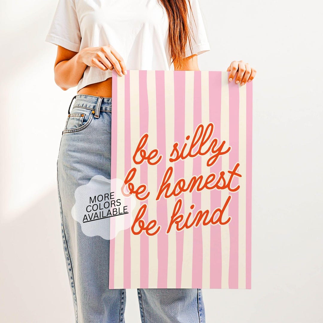 Be Silly Be Honest Be Kind Wall Art Print – Handwritten Retro Décor for ...