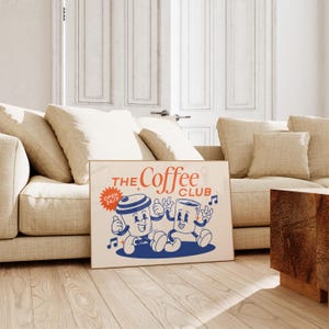 Coffee Club Poster | Kitchen Wall Art, Coffee Club Print, Coffee Lover ...