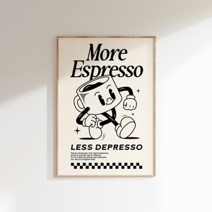 More Espresso Less Depresso Wall Art, Coffee Quote Wall Art, Coffee ...