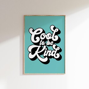 Cool to Be Kind Kids Print, 70s Style Inspired Wall Art, Christian ...