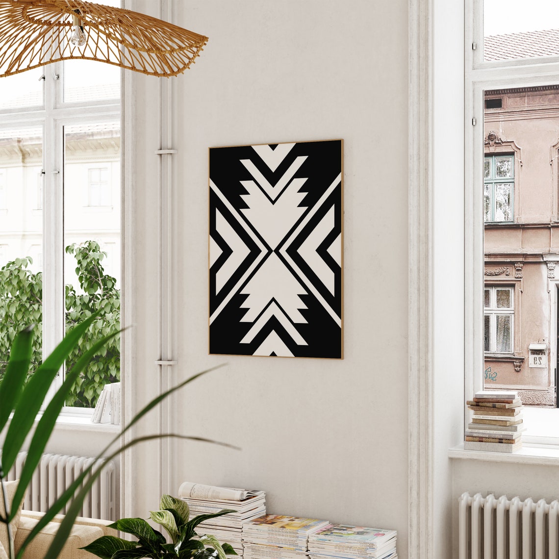 Aztec Wall Art Minimalist Art Work Modern Contemporary - Etsy