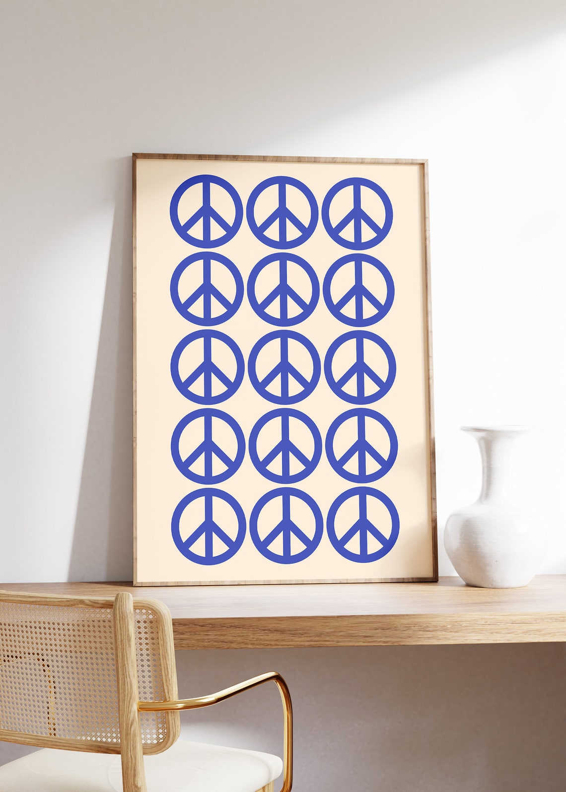 Peace Sign Printable Wall Art, Peace Poster, Hippy Wall Art, Retro 70s ...